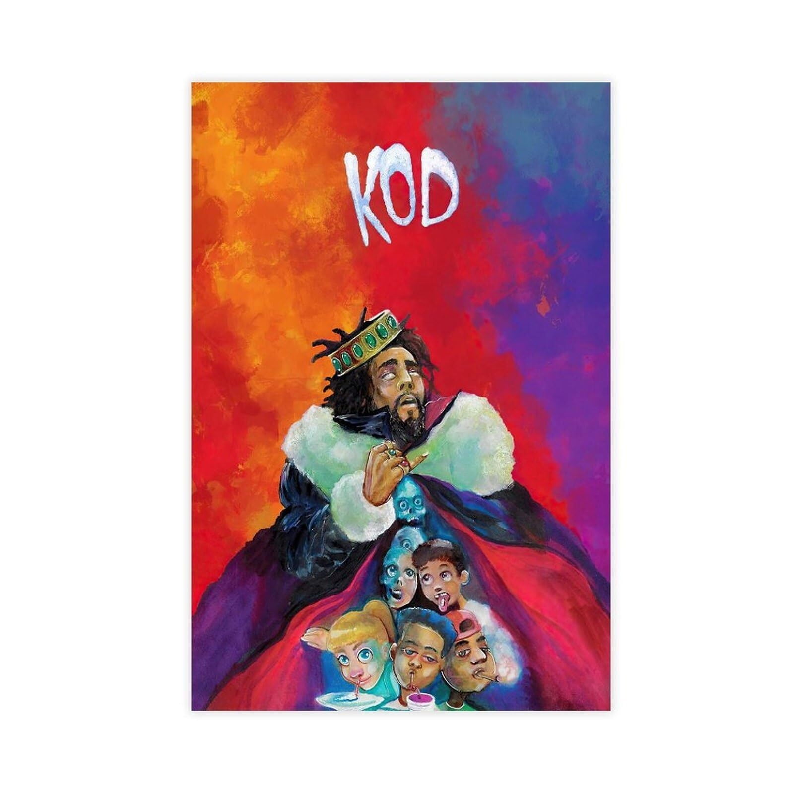 J Cole Poster - KOD Album Cover Posters Rap Music Poster Wall Art Room ...