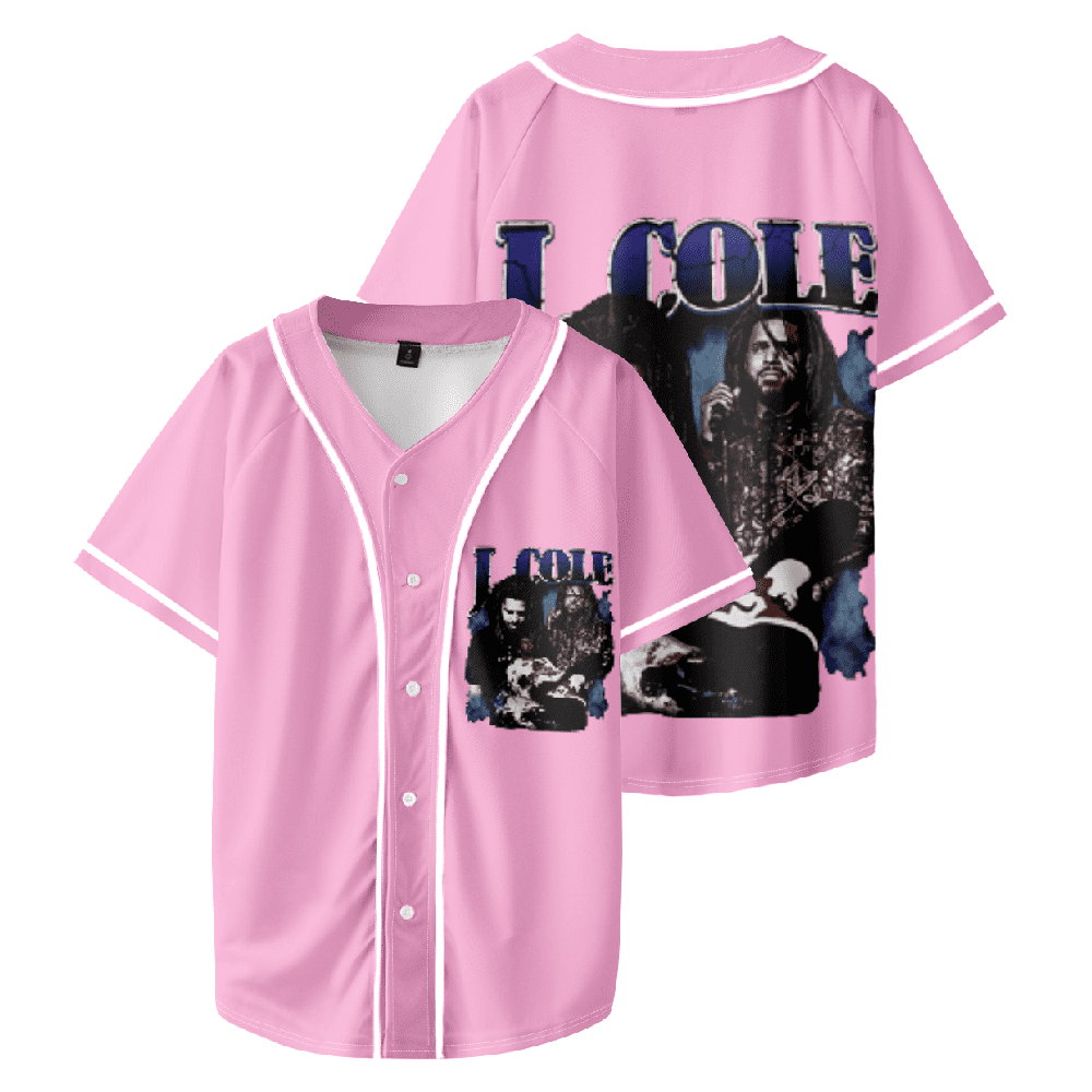J Cole Rapper Baseball Jersey Man/Woman Hip Hop Tee Shirt Pink Short ...
