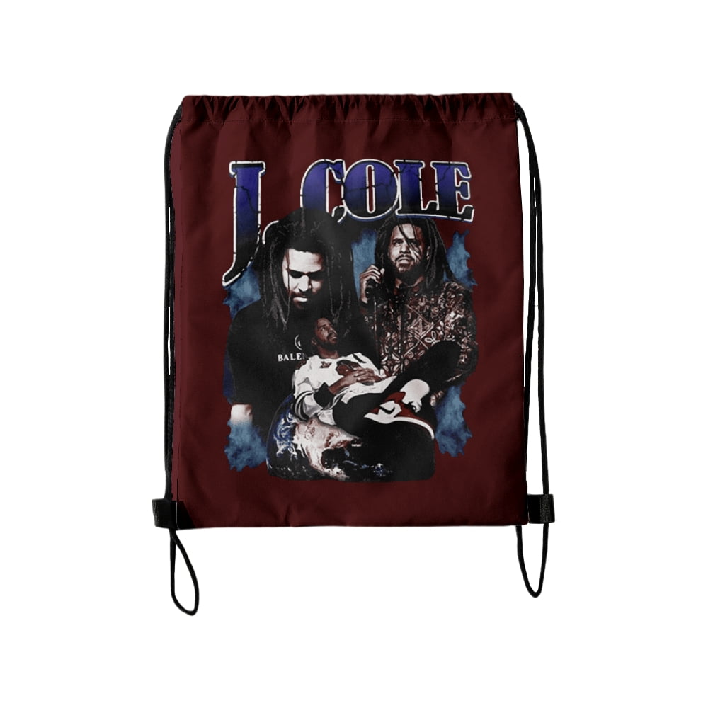 J Cole Rapper Drawstring Pocket Portable Backpacks Casual Travel Beach ...