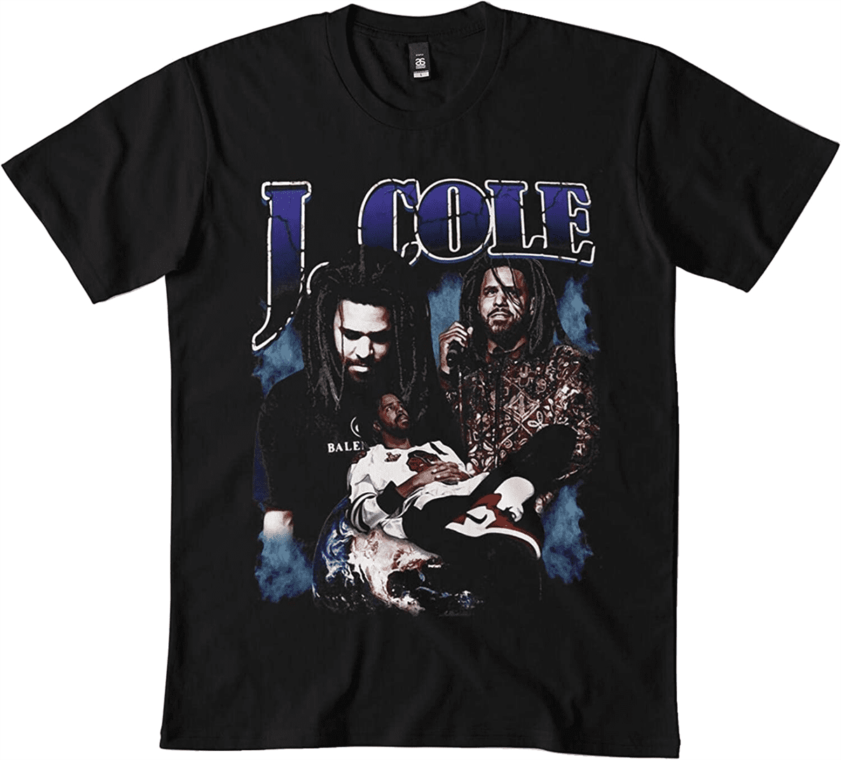 J Cole Rapper T Shirt Funny Summer Hip Pop Cool Short Sleeve Oversized ...