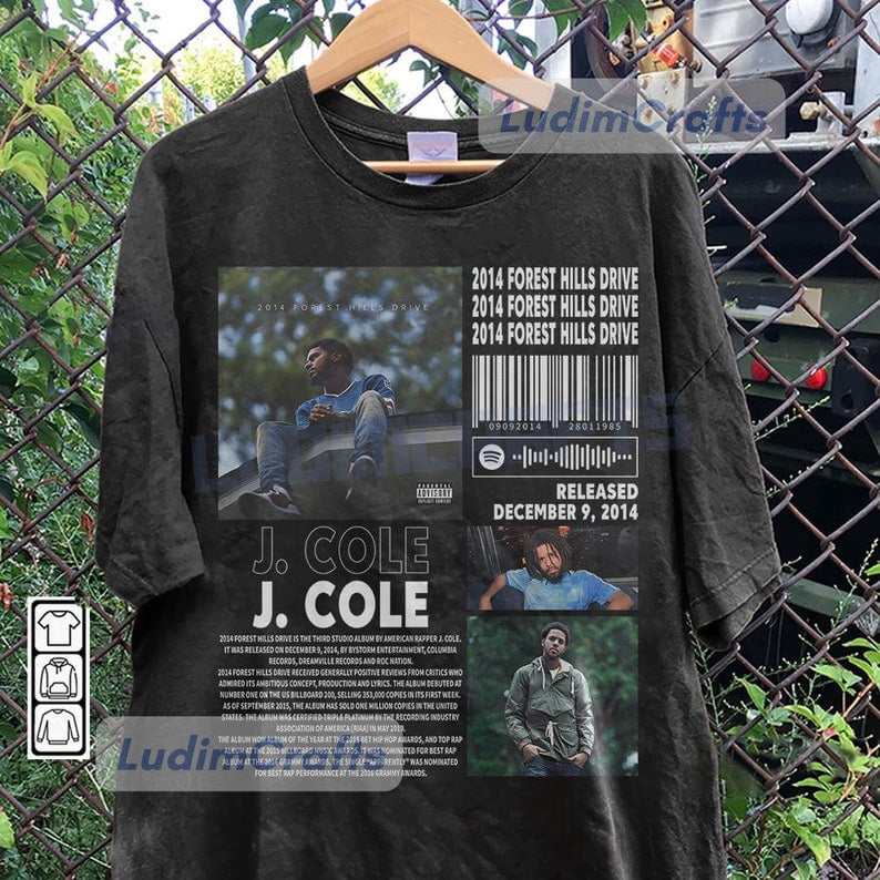 J. Cole Vintage Merch Shirt, 2014 Forest Hills Drive Album Rap 90s Tee ...