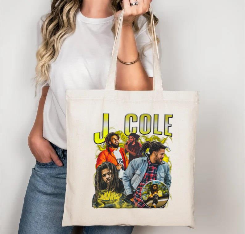 J Cole Yellow Graphic Rapper Hip Hop Artist Tribute Fan Art Tote Bag ...
