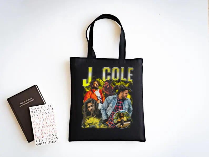 J Cole Yellow Graphic Rapper Hip Hop Artist Tribute Fan Art Tote Bag ...