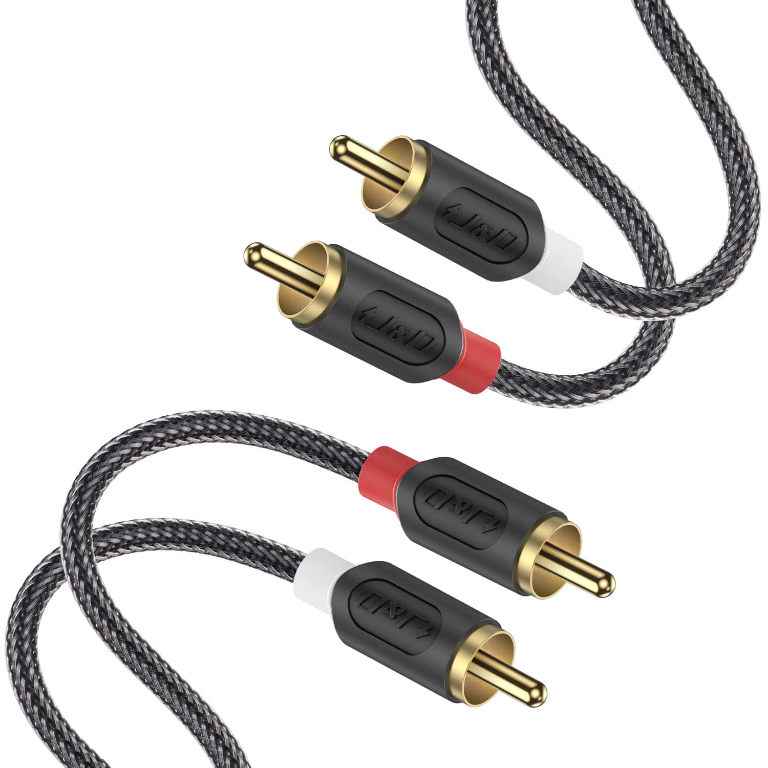J&D 2 RCA Male to 2 RCA Male Stereo Audio Cable with PVC Shelled ...