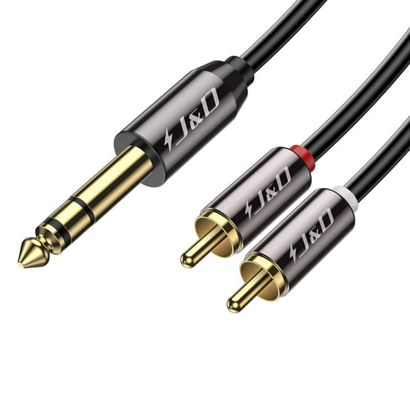 3.5mm TRS to Dual 6.35mm 1/4 inch TS Stereo Y Splitter Audio Cable for ...