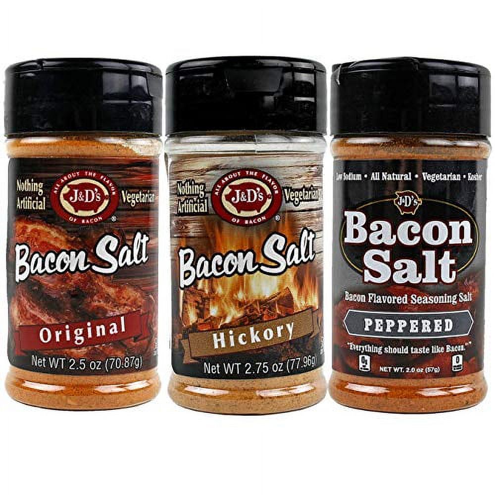 J&D's Big Pig Hickory Bacon Salt (16 Ounce Bottle) - Jumbo Low Sodium ...