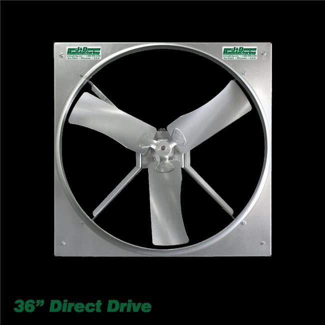 J&D Manufacturing 36 in. Panel Fan - Belt Drive - Single Phase - 1 HP ...