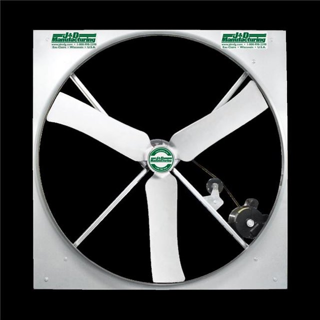 J&D Manufacturing 50 in. Panel Fan - Belt Drive - 3 Phase - 1 HP - 230 ...