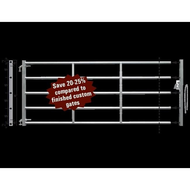 J&D Manufacturing MAGSL04 Slider Gate - Steel - 5-Bar - 4 ft. Wide with ...