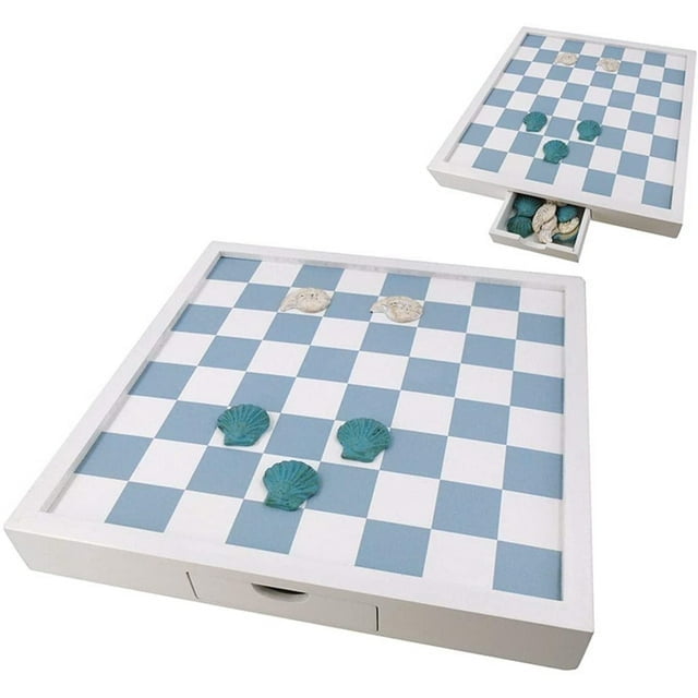 Coastal Themed Seashell Checkers Set by J.D Yeatts With Game Board 13 ...