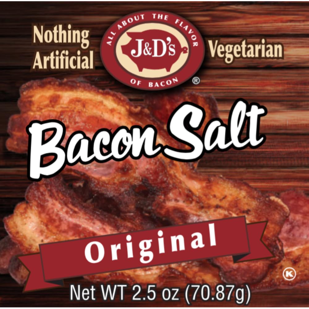 J&D's Bacon Salt, Original, 2.6 Ounce, Bacon-Flavored H2FSDSeasoning ...