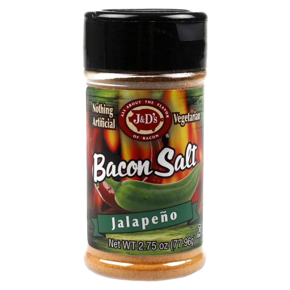 J&D's Jalapeno Bacon Salt, 2.50oz, All Natural Bacon Flavored Seasoning ...