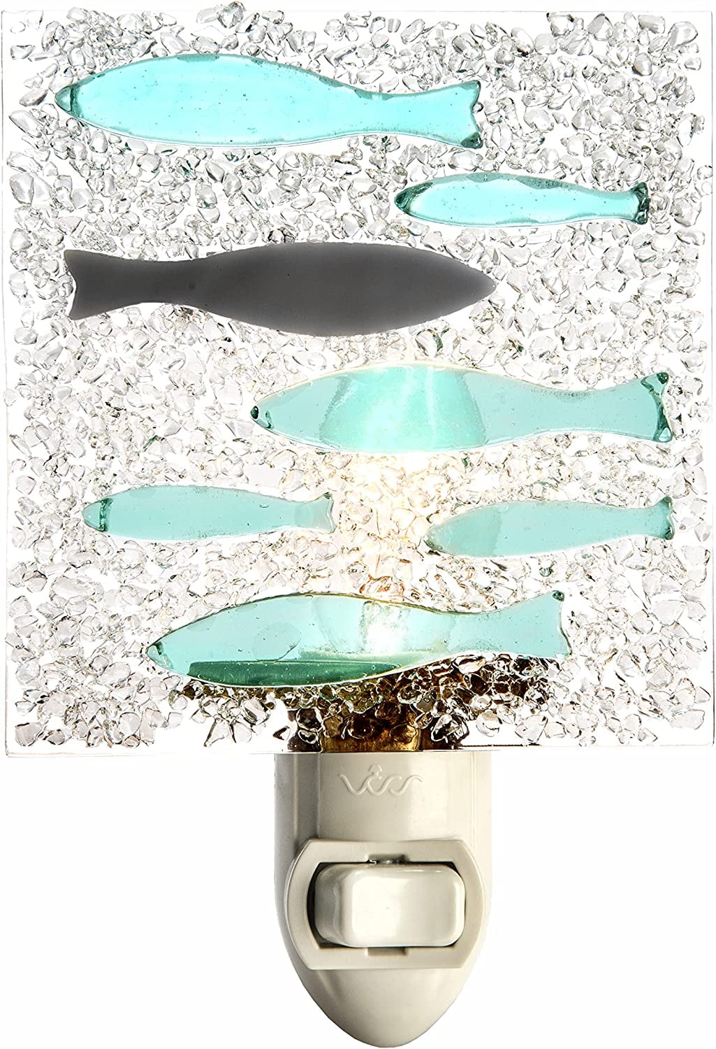 J Devlin Glass Art Stained Glass Night Light, Swimming Against The ...