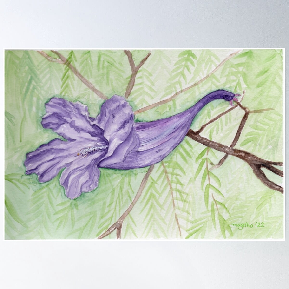 J For Jacaranda Poster Wall Art, Modern Wall Decor For Living Room ...