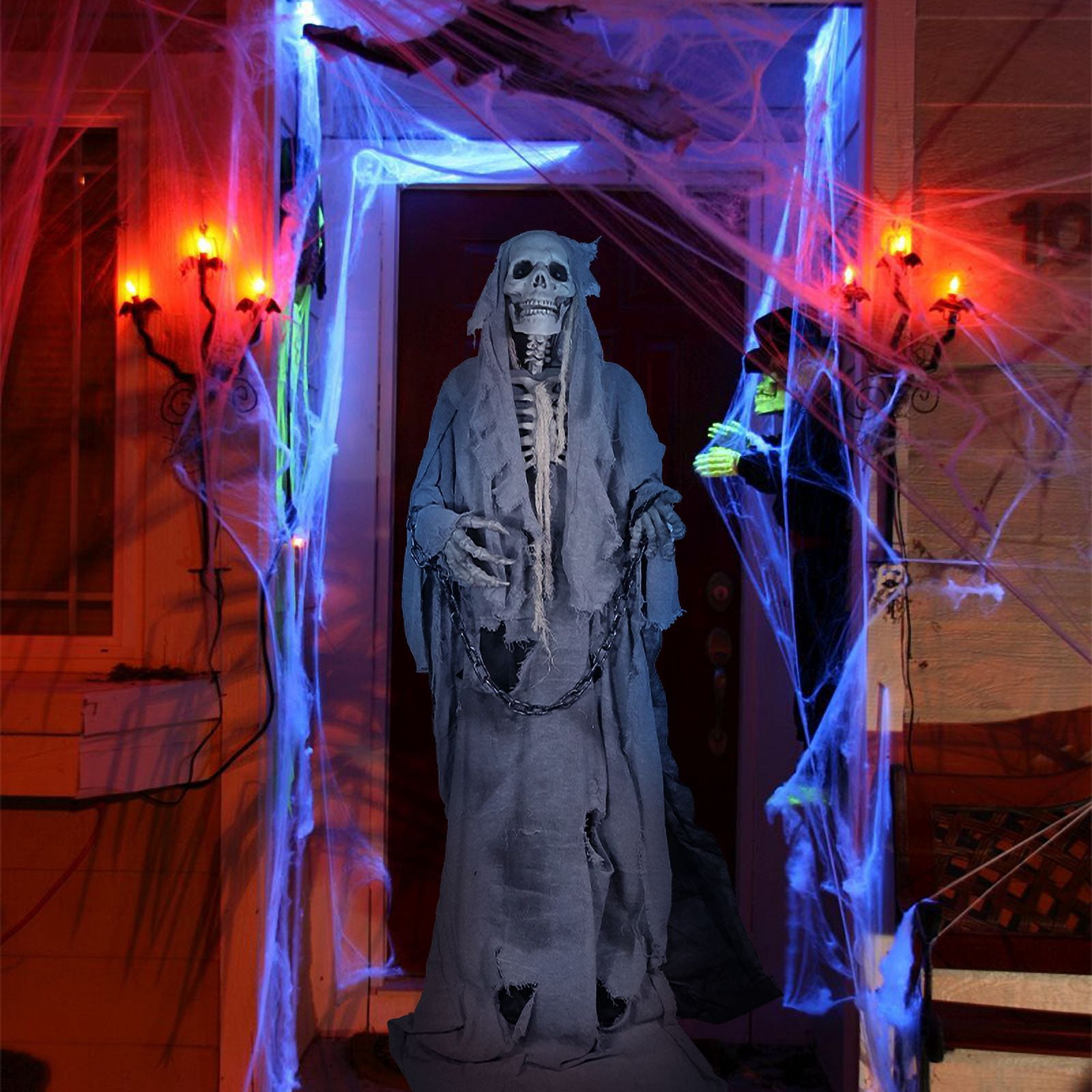 J&G Large Halloween Decoration Electric Ghost, 73 inches, with Red ...