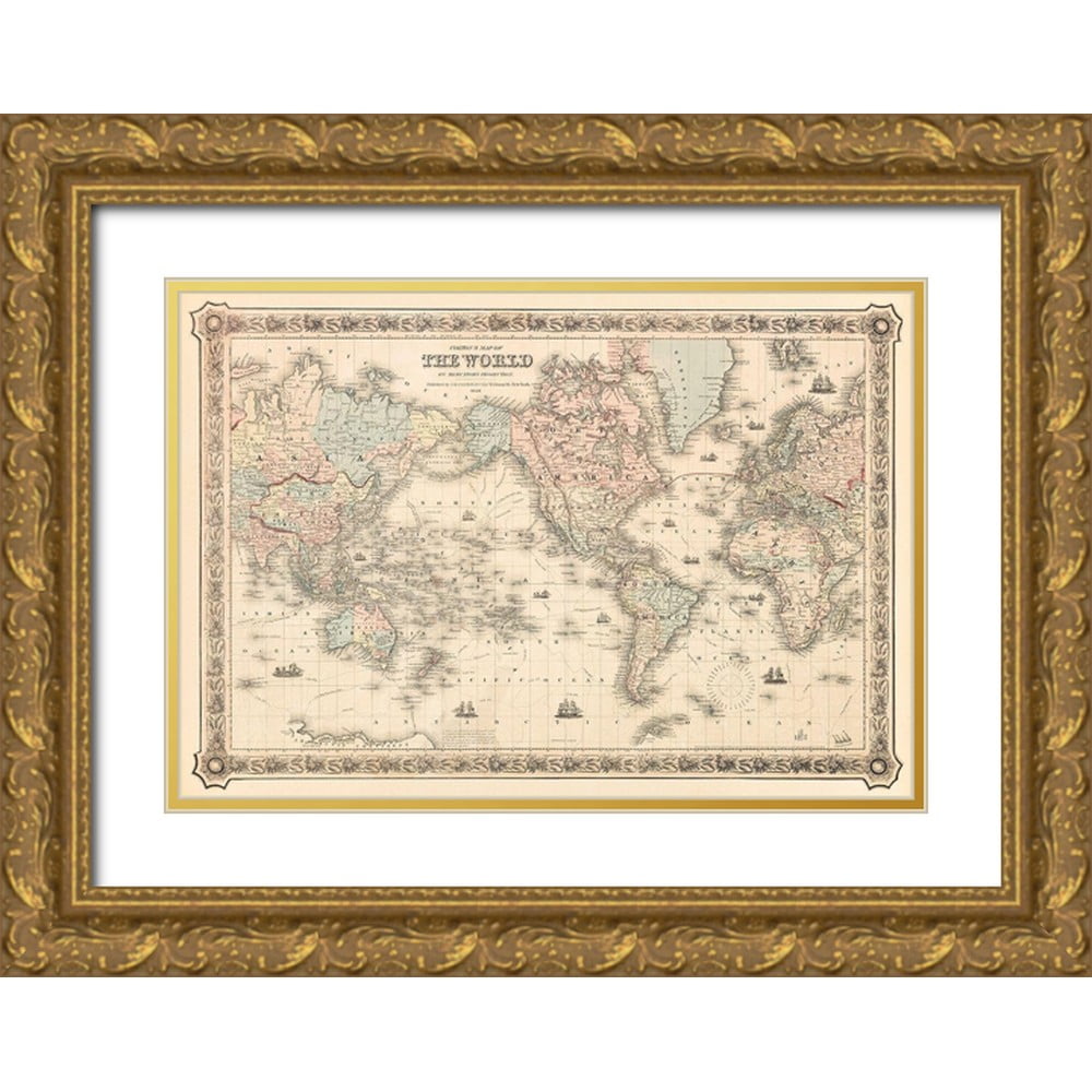 J H Colton and Co 18x14 Gold Ornate Wood Framed with Double Matting ...