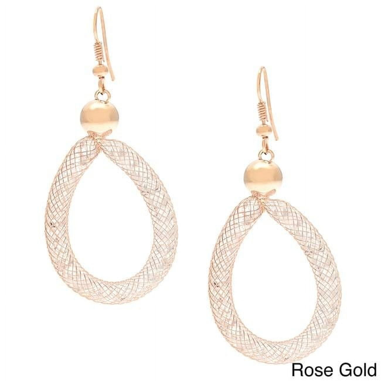 J&H Designs 7002-E-RG Gold & Crystal Mesh Teardrop Earrings - Walmart.com