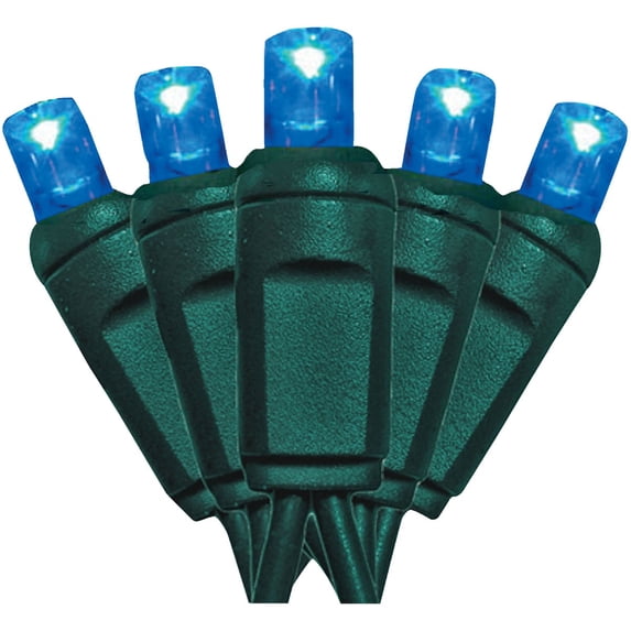 J Hofert M5 LED String Light Set - Energy Efficient - 100 Count, Blue ...