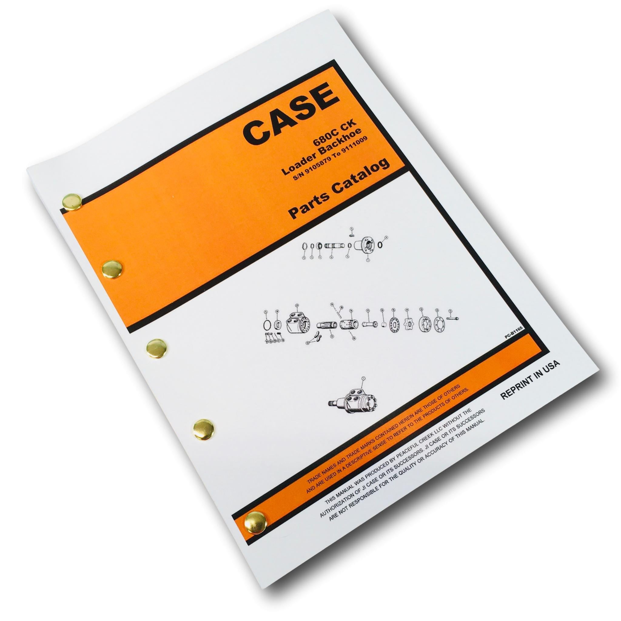 J I Case 680C Ck Construction King Backhoe Parts Manual Catalog 9105879 ...