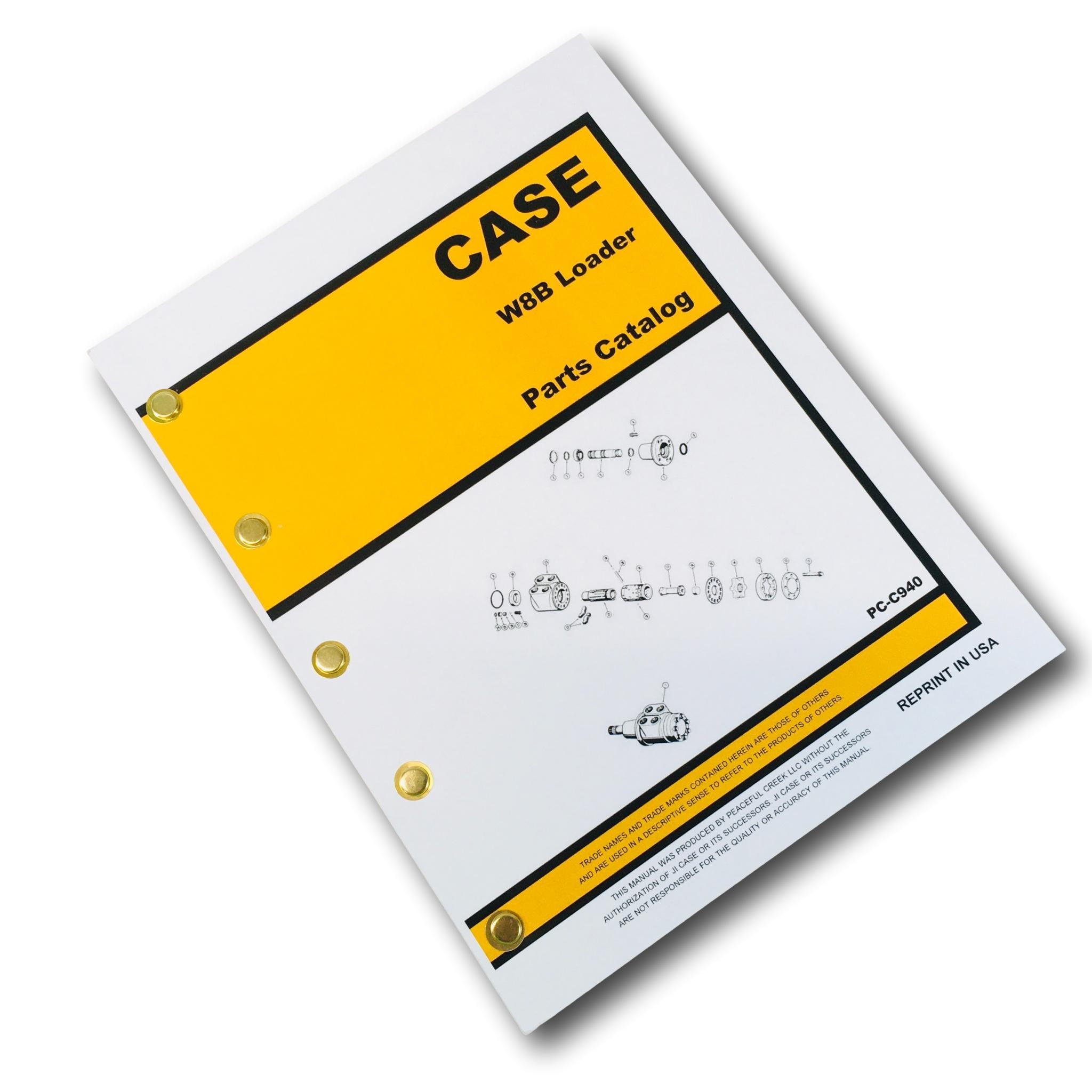 J I Case W8B Loader Parts Manual Catalog Assembly Exploded View ...