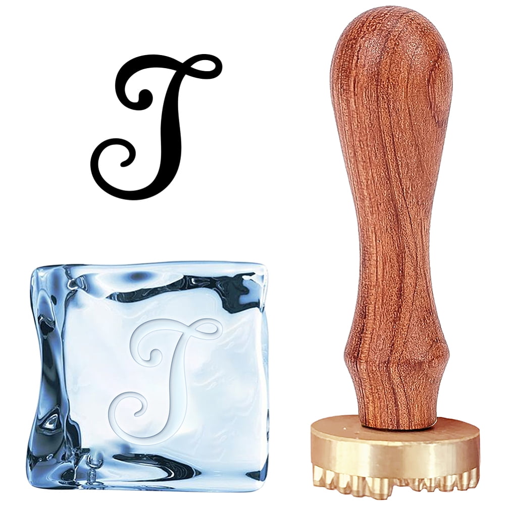 J Ice Branding Stamp with Removable Brass Head & Wood Handle - Vintage ...