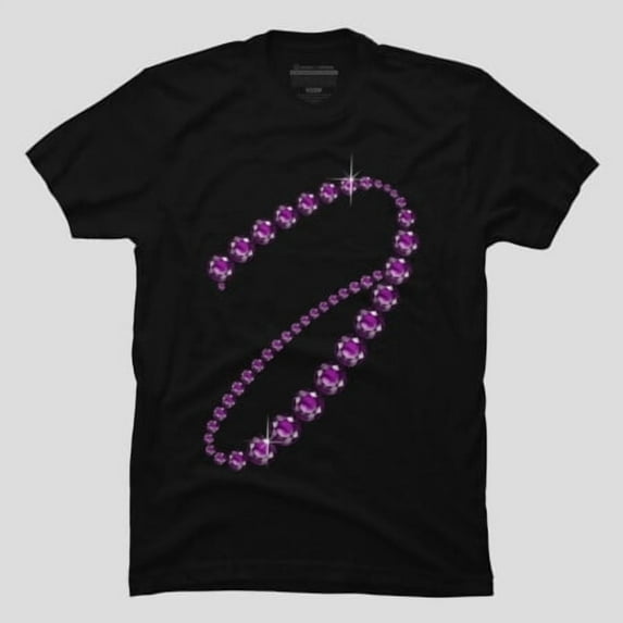J In Amethyst Script Jeweled Font Monogram, H12470 T-Shirt, for Men and ...