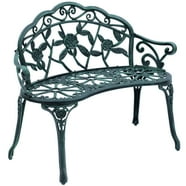 Plow & Hearth Grapevine Garden Bench in Powder-Coated Aluminum - White ...