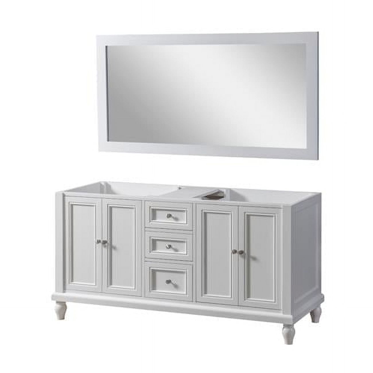 J&J International 60 in. Classic Vanity in White with White Carrara ...