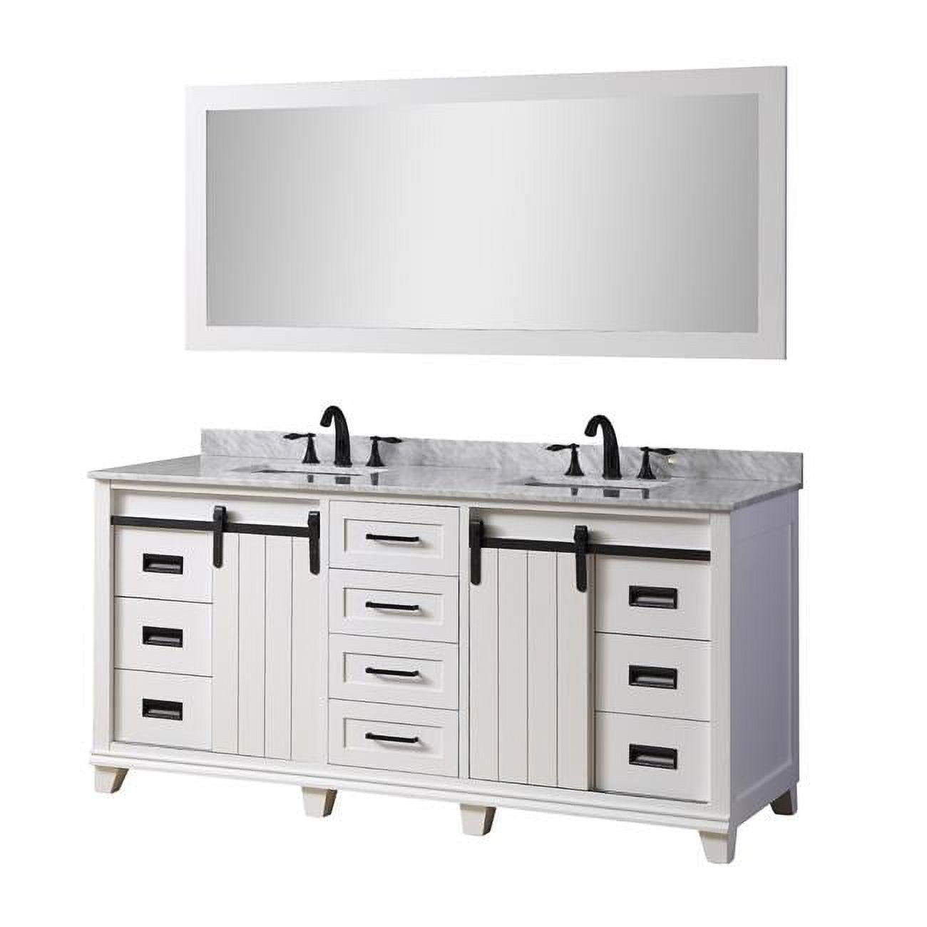 J & J International 71 in. Chanceton Bath & Makeup Hybrid Vanity in ...
