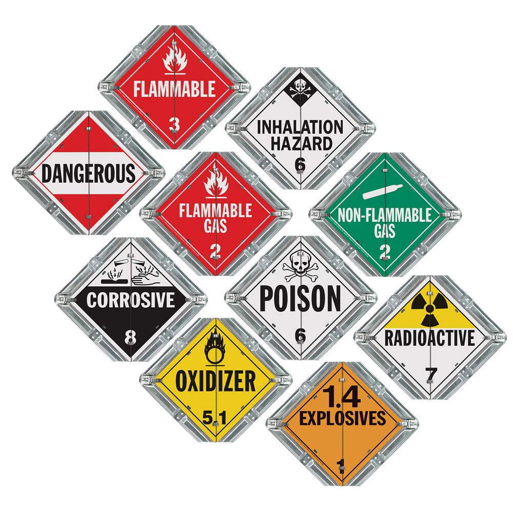 Aluminum Flip File Hazmat Placard, 10-Legend Worded Set - Walmart.com