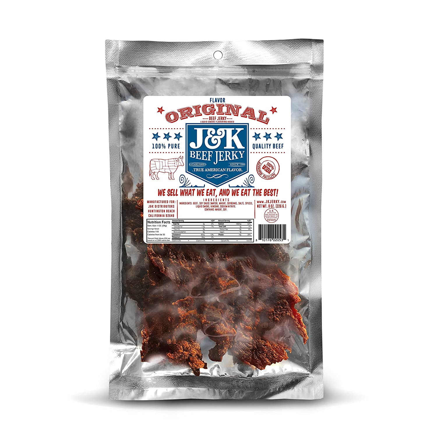 J&K Beef Jerky Original Flavor (New Recipe) 8oz - Walmart.com