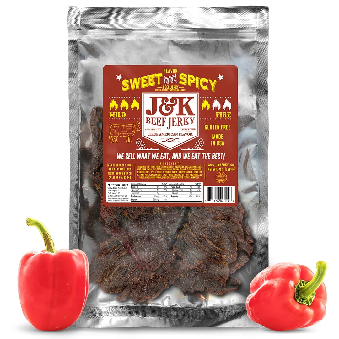 J&K Jerky Sweet and AKF18 Spicy Beef Jerky - Hand Crafted Small Batch ...