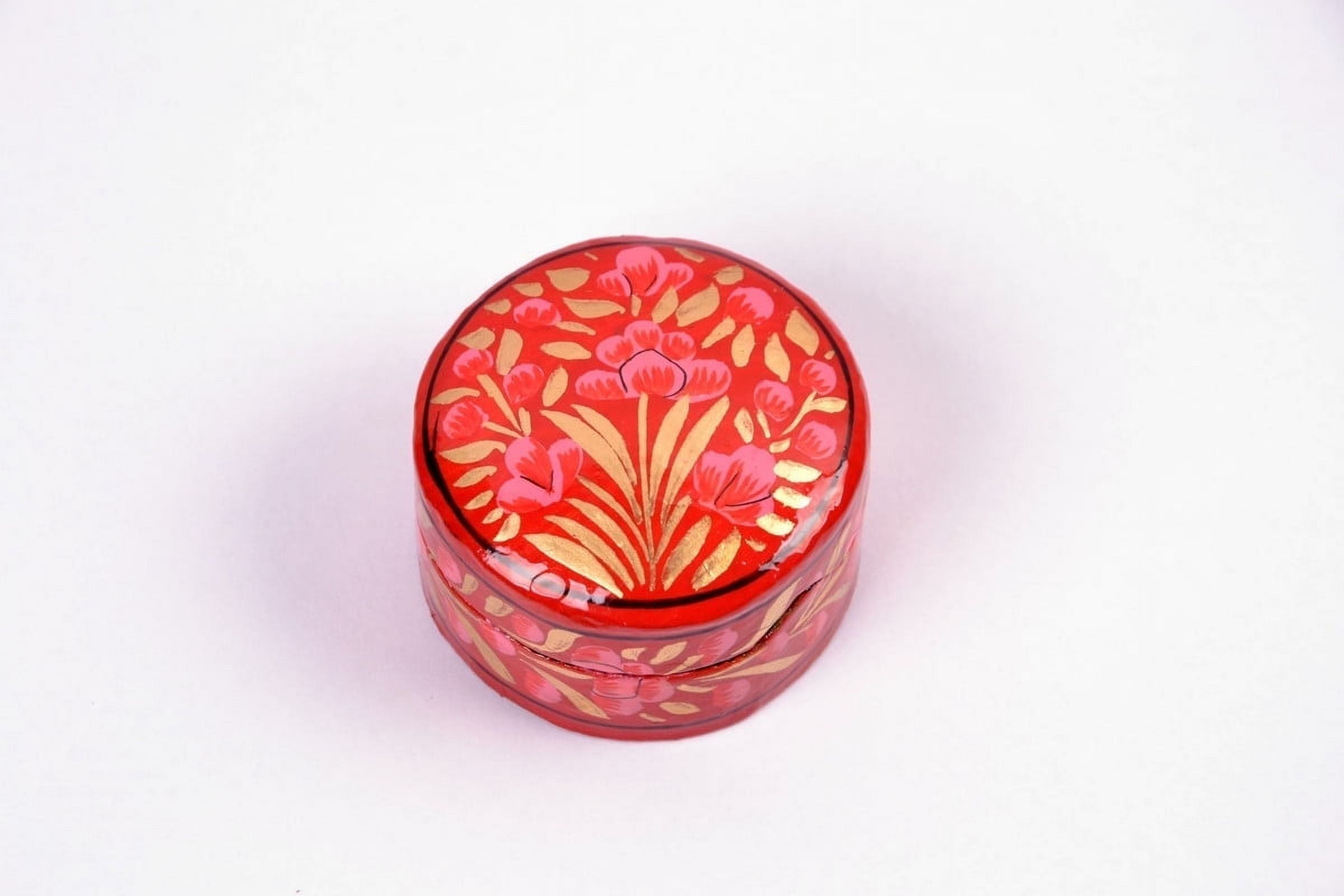 J K Trading Papier Mache Round Jewelry Box, 0.05 lb, Other, 1 Count ...