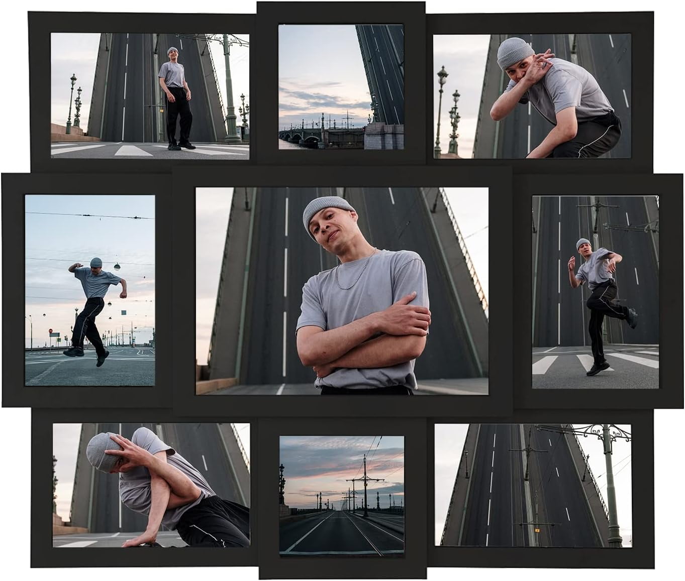 J.M.Deco 9 Opening Collage Picture Frames for Wall, Gallery Photo Frame ...