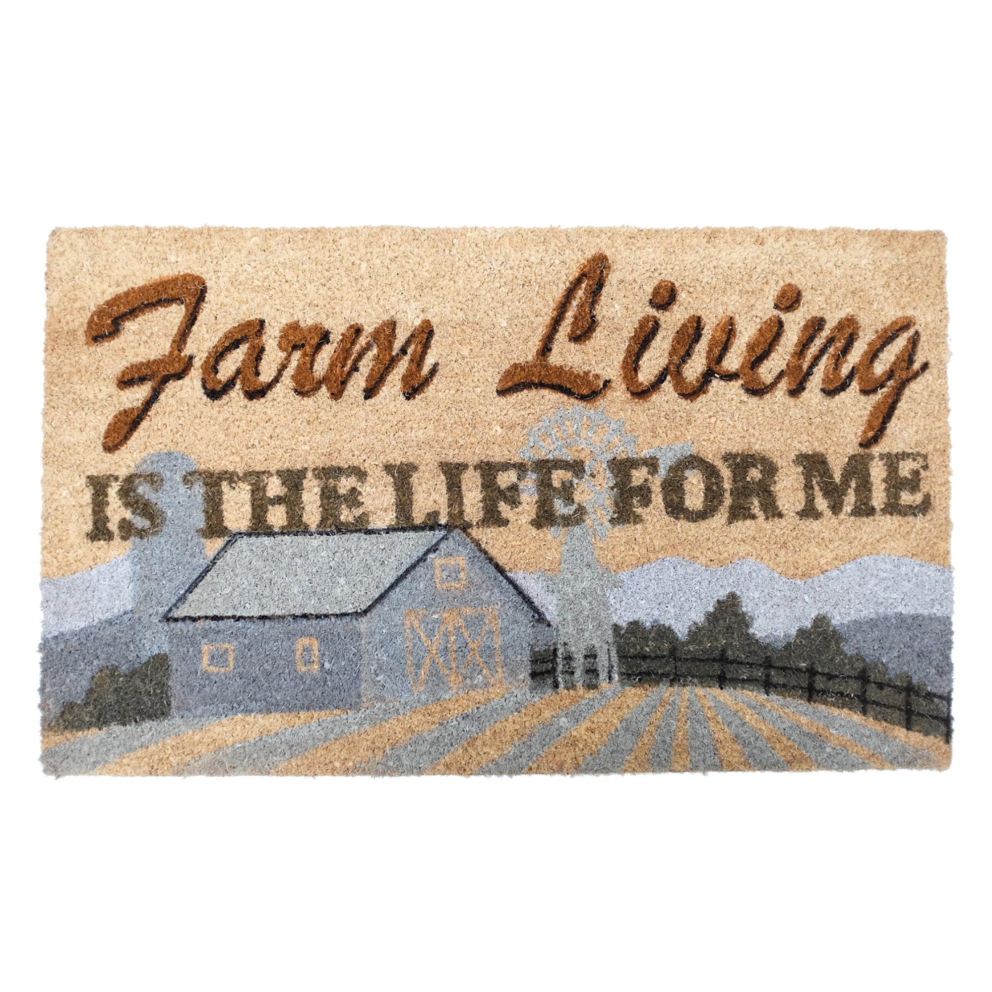 J&M Farm Living Vinyl Back Coir Indoor/Outdoor Doormat 18X30 - Walmart.com