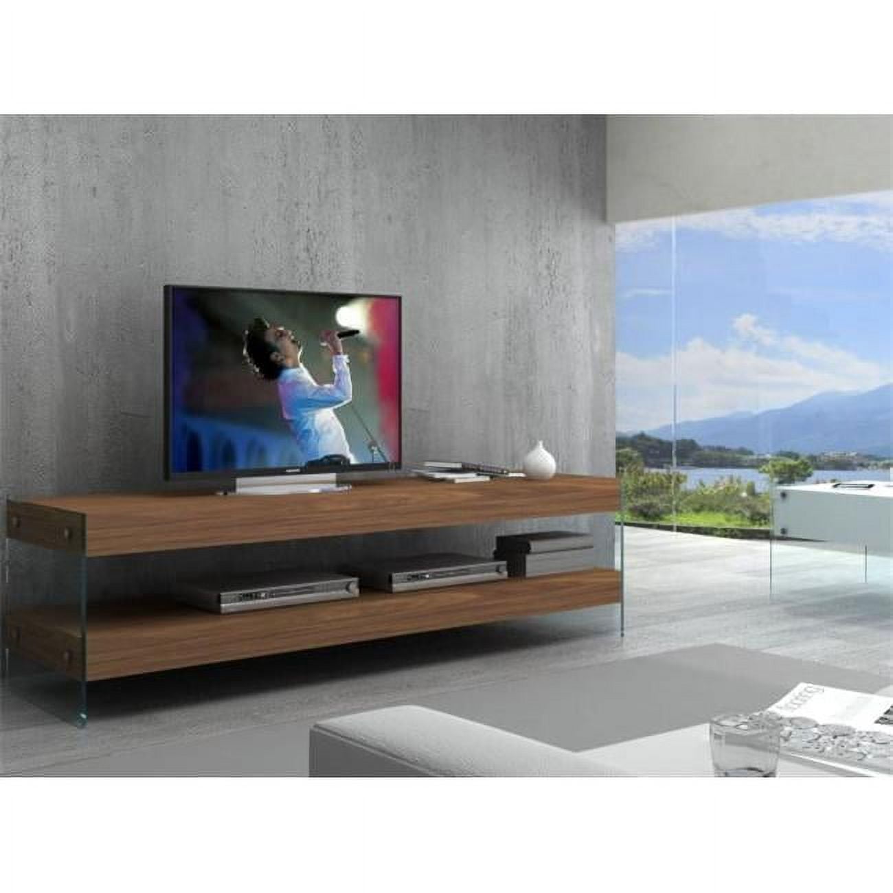 J & M Furniture 178544-TV Elm TV Base - White High Gloss & Walnut ...