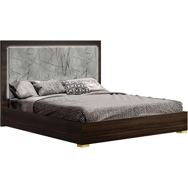 J & M Furniture 18772-Q 53 x 64 x 83 in. Travertine Queen Size Bed ...
