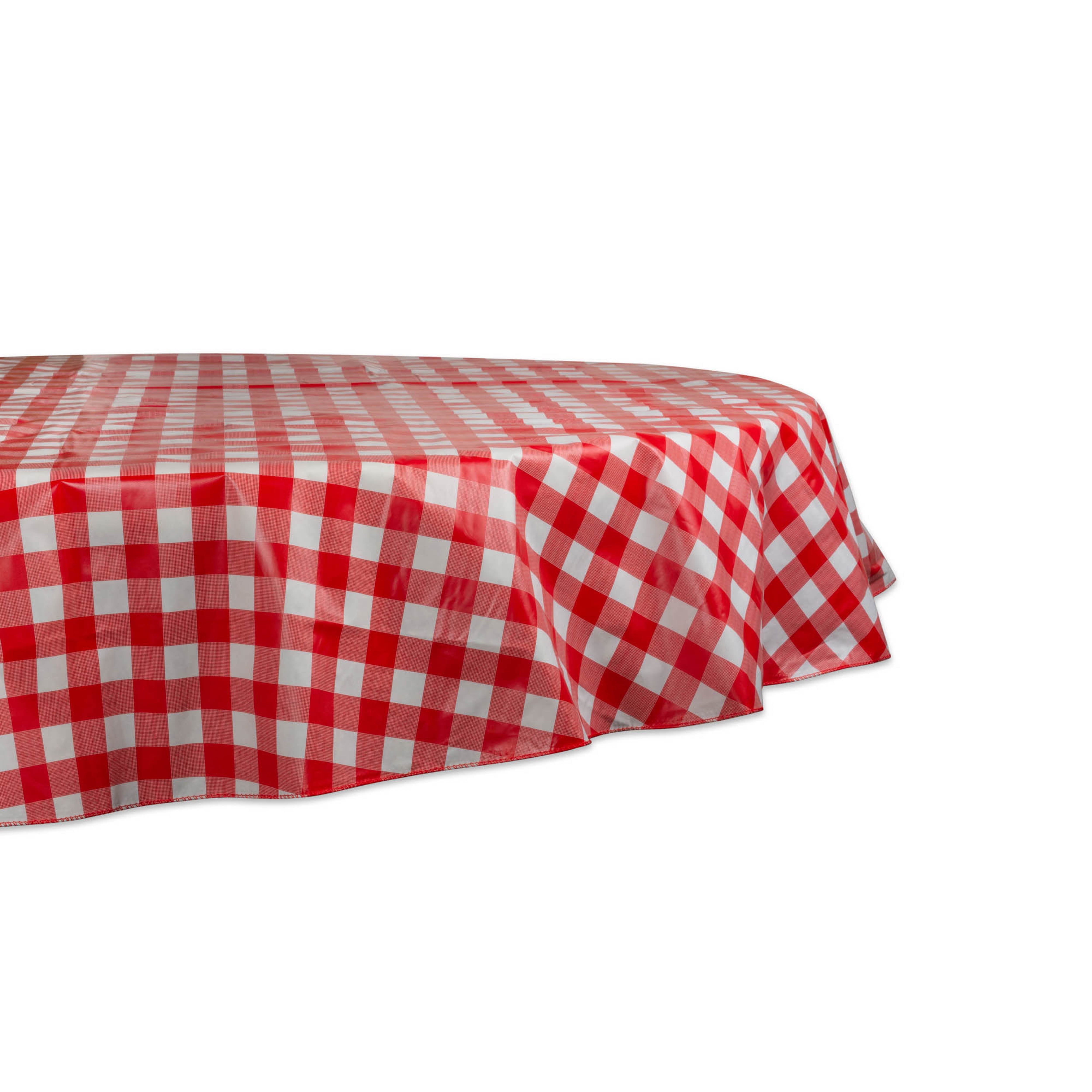 J & M Home Fashions Vinyl Red Check Tablecloth - Walmart.com