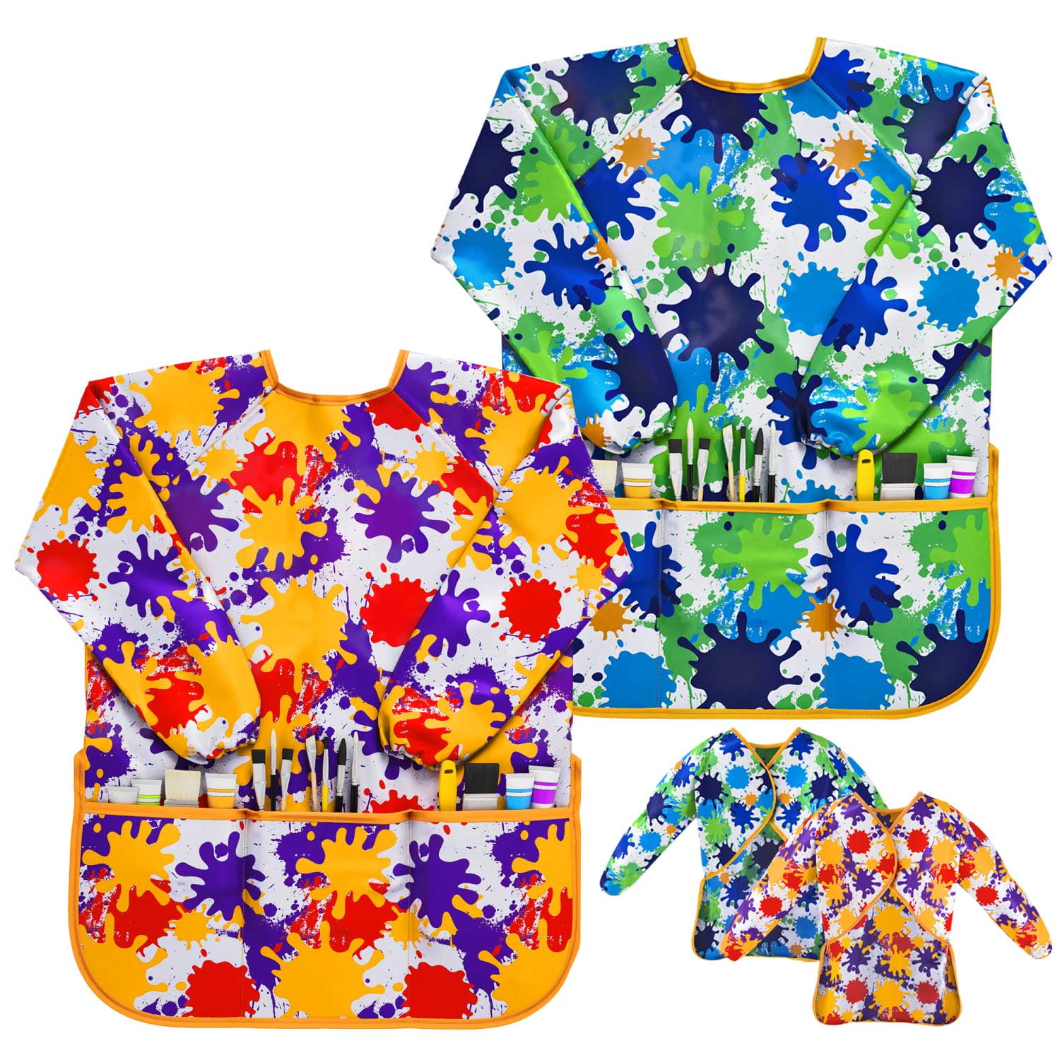 J MARK Kids Waterproof Artist Smock – Long Sleeve Toddler Art Apron ...
