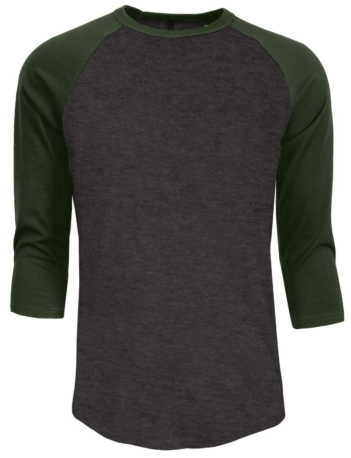 J. METHOD Men's 3/4 Sleeve Baseball Crewneck Tshirt Top Raglan Jersey T ...