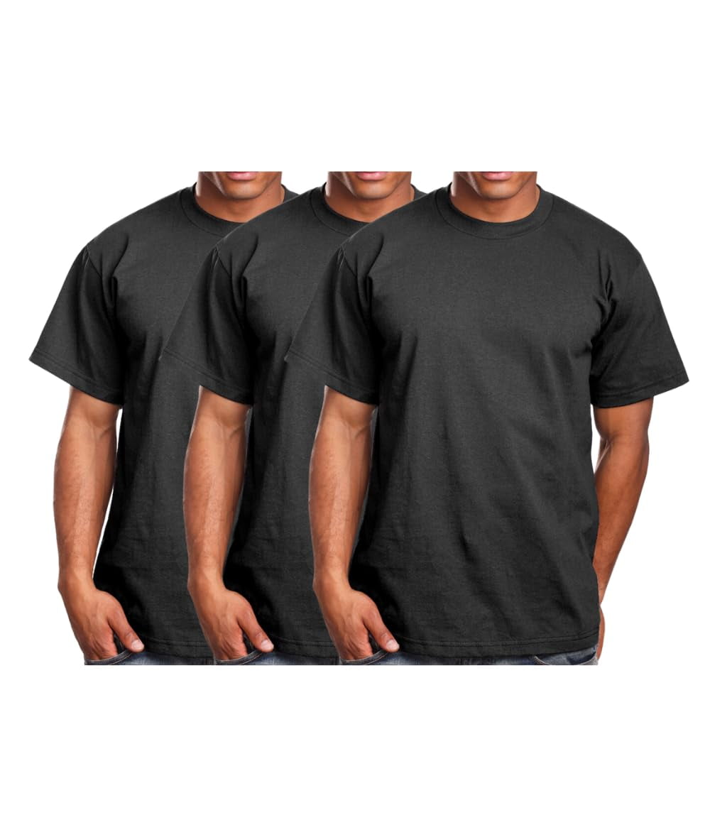 J. METHOD Men's Basic T Shirt – 3 Pack Short Sleeve Crewneck Soft Solid ...