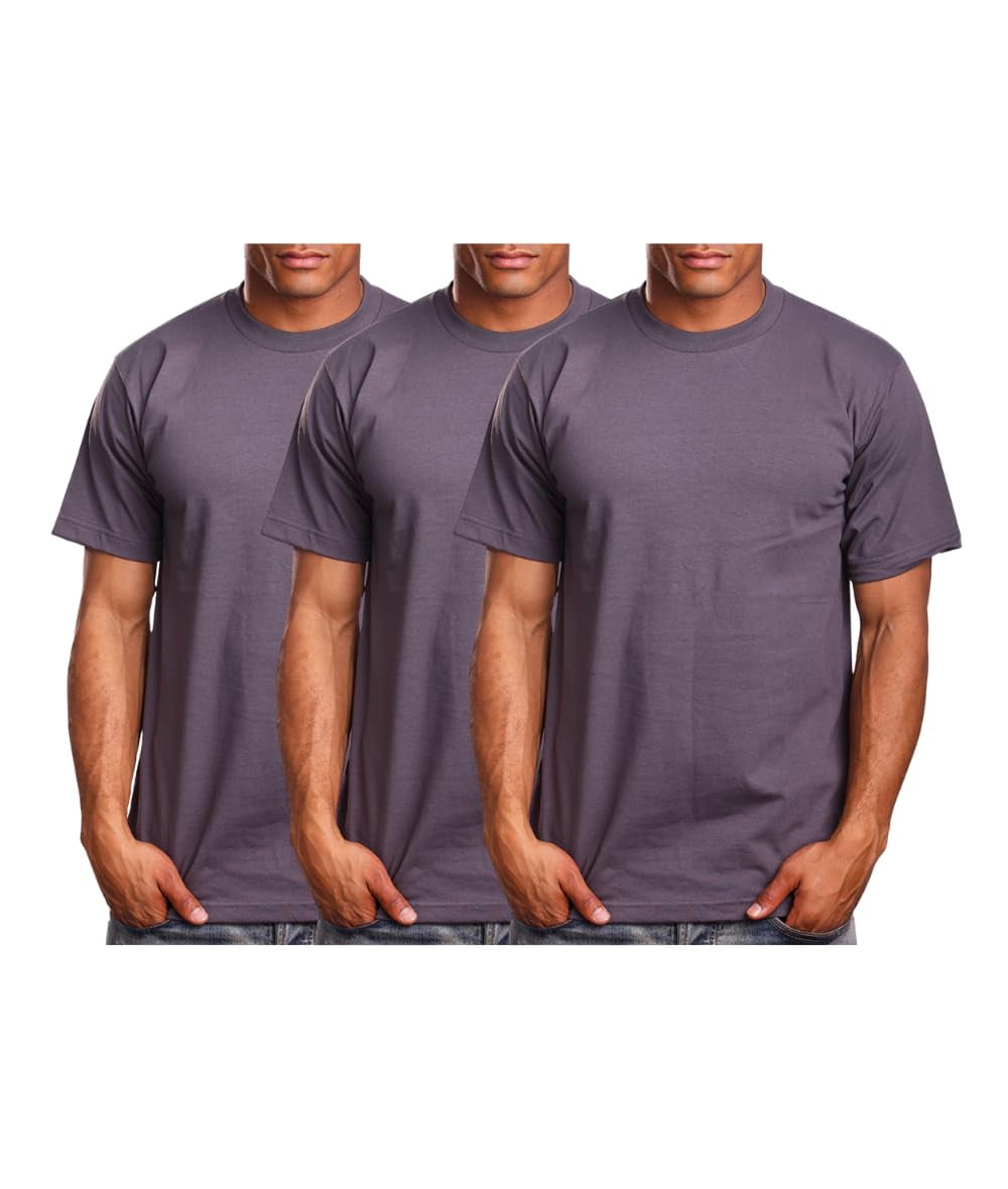 J. METHOD Men's Basic T Shirt – 3 Pack Short Sleeve Crewneck Soft Solid ...