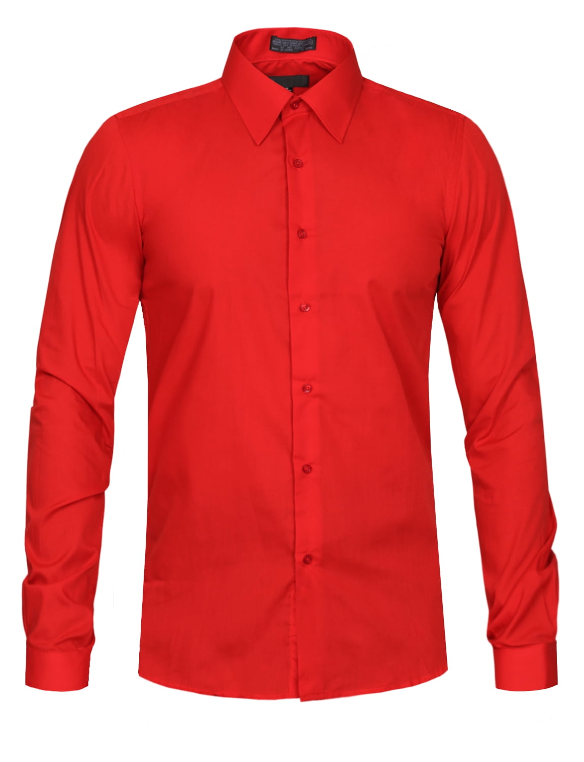 J. METHOD Men's Classic Slim Fit Button Down Long Sleeve Solid Color ...