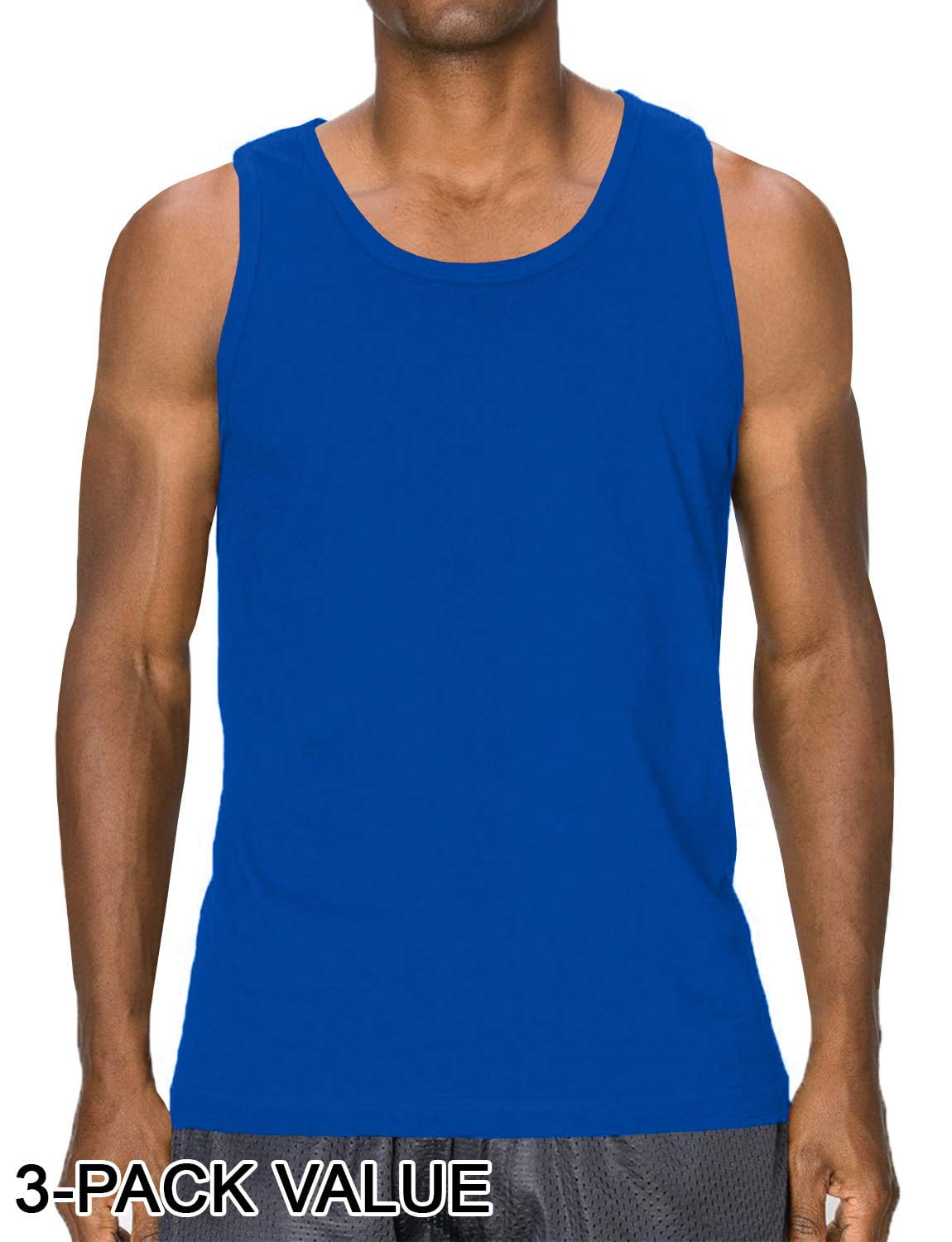 J. METHOD Men's Premium Basic Casual Plain Tank Top Sleeveless Crewneck ...