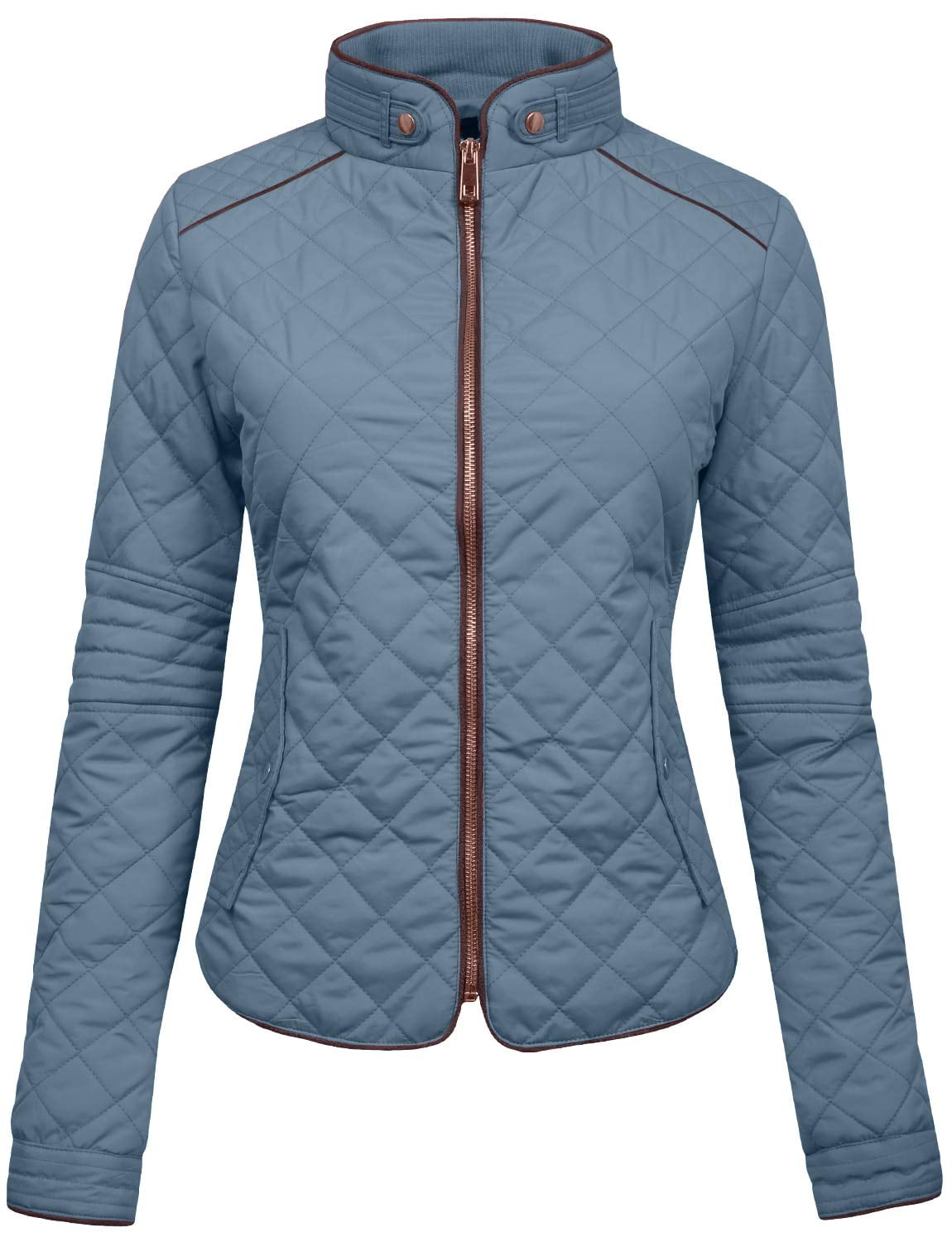 J. METHOD Women’s Lightweight Quilted Jacket Long Sleeve Full Zip Up ...