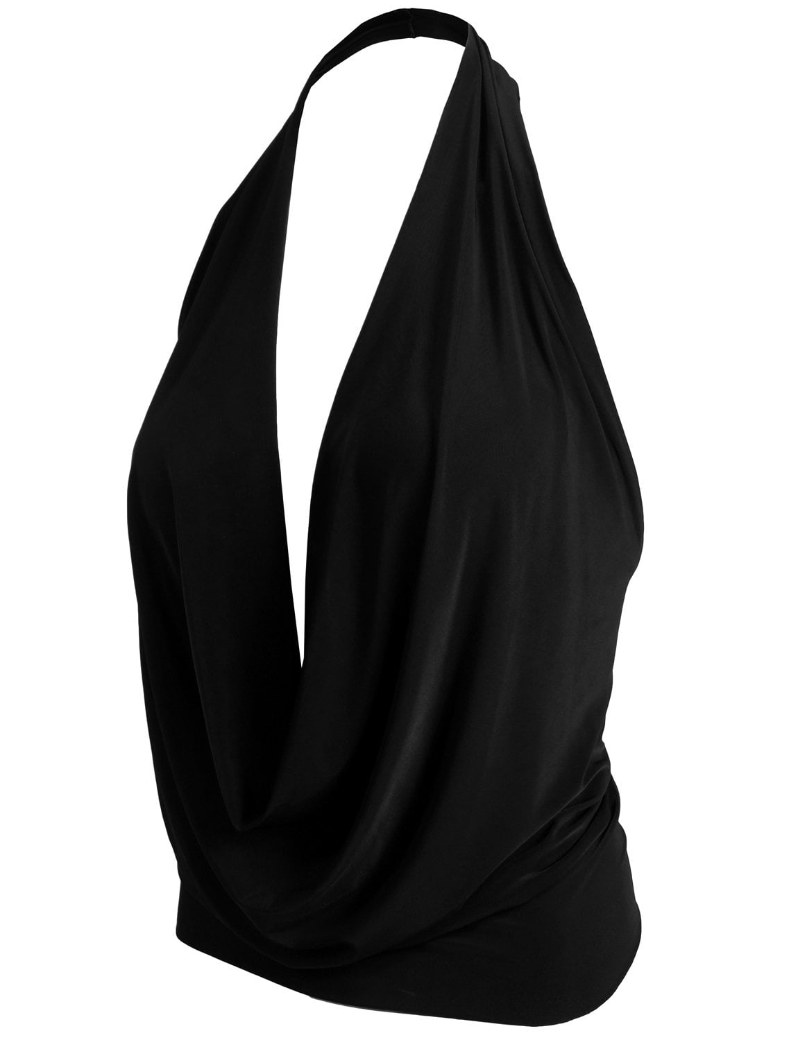 J. METHOD Women's Sleeveless Halter Neck Lightweight Low Cut Deep V ...