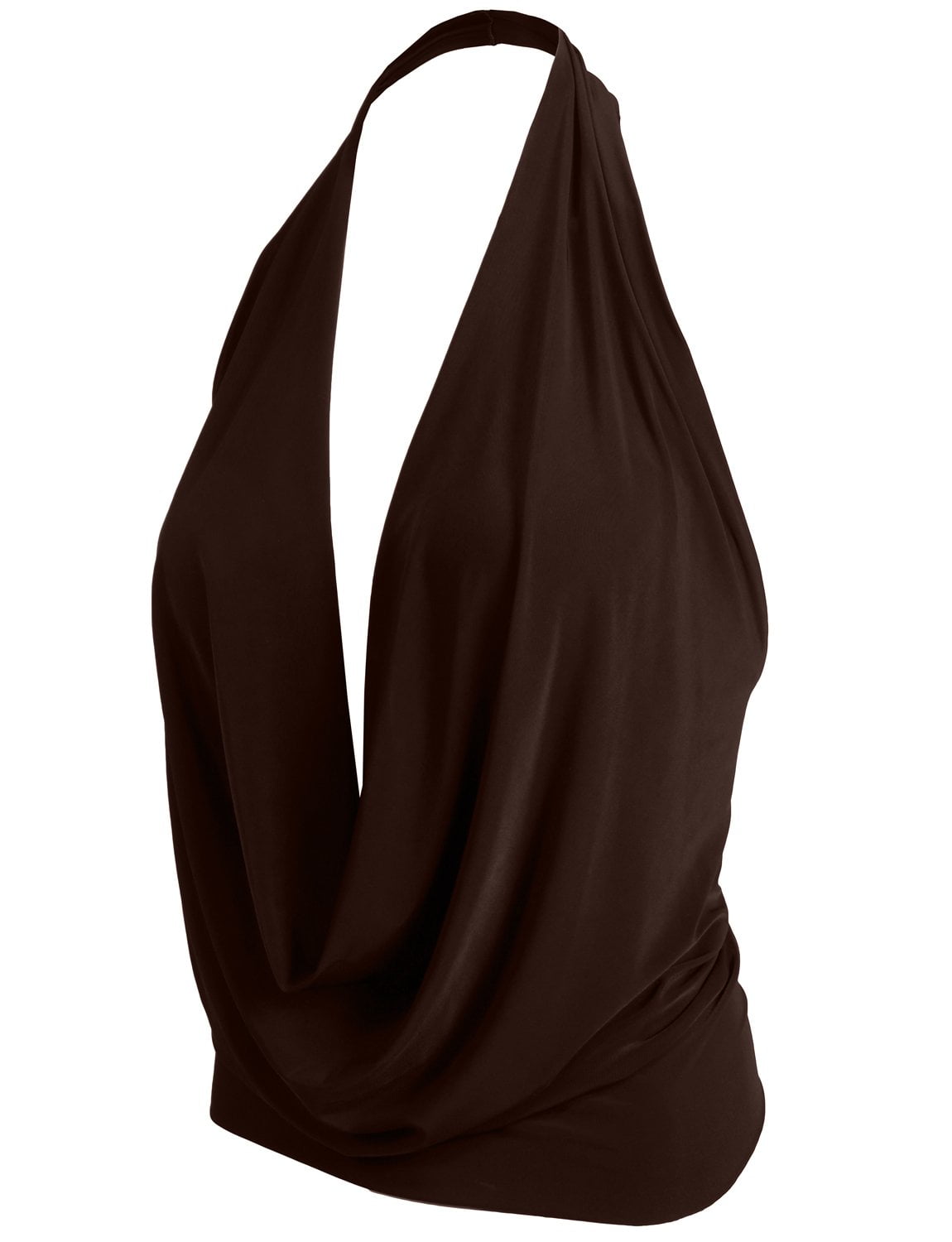 J. METHOD Women's Sleeveless Halter Neck Lightweight Low Cut Deep V ...