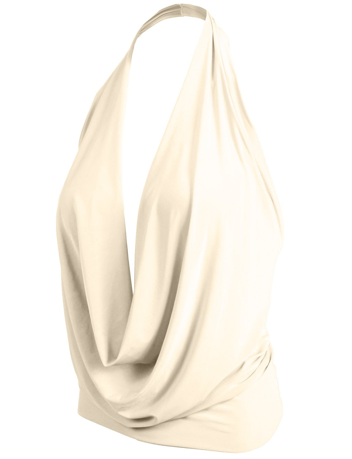 J. METHOD Women's Sleeveless Halter Neck Lightweight Low Cut Deep V ...