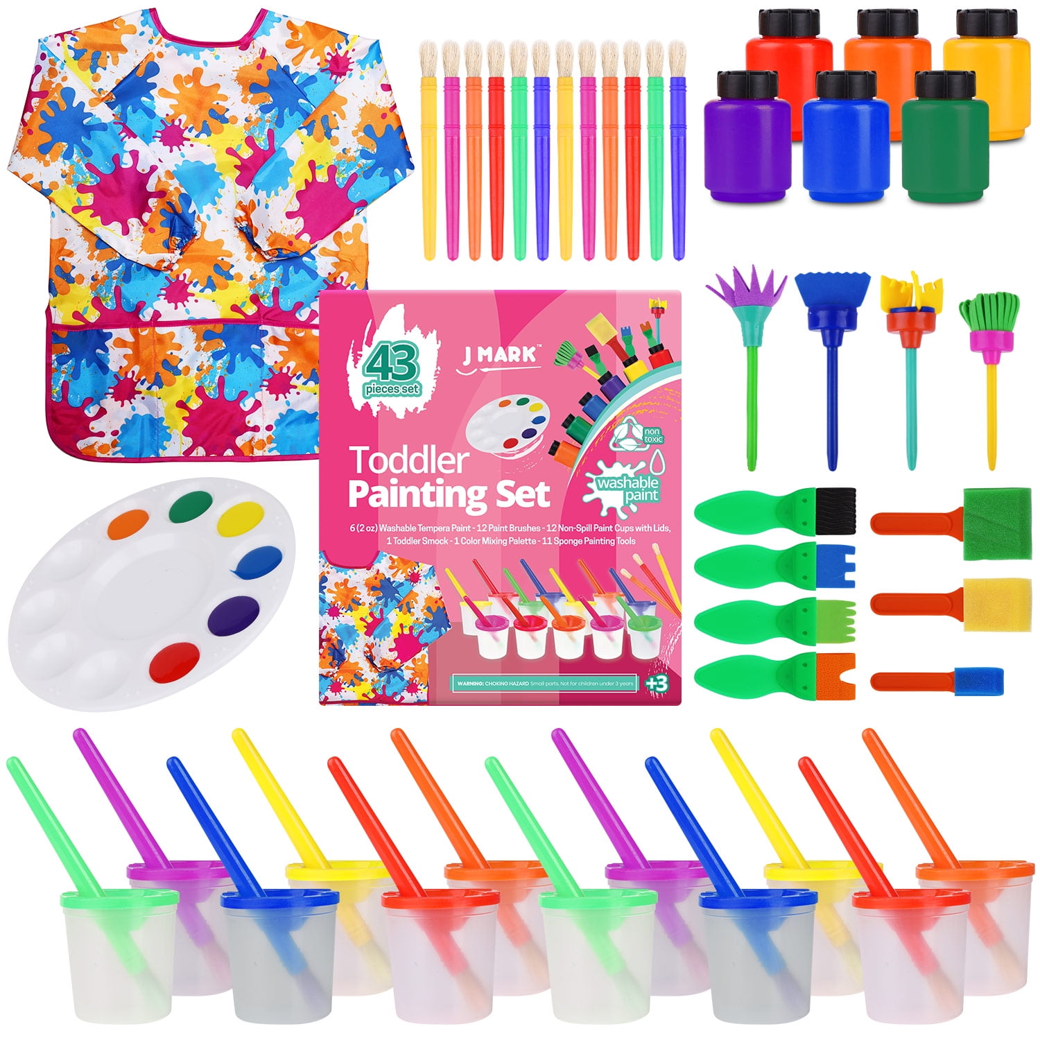 J Mark Toddler Painting Craft Kit, 43 Piece - Walmart.com