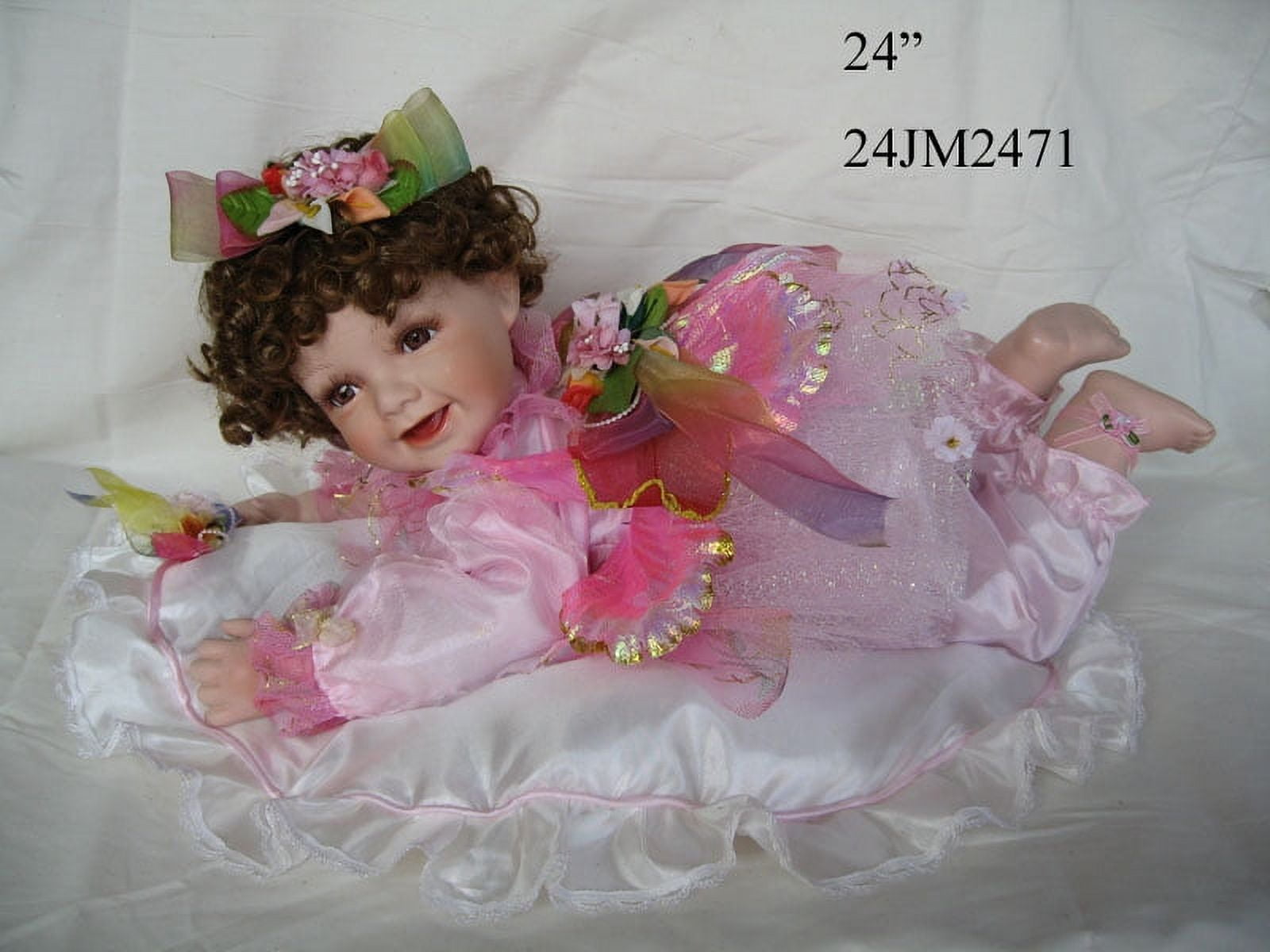 J Misa 24" Crawling Fairy Porcelain Doll Pink - Walmart.com